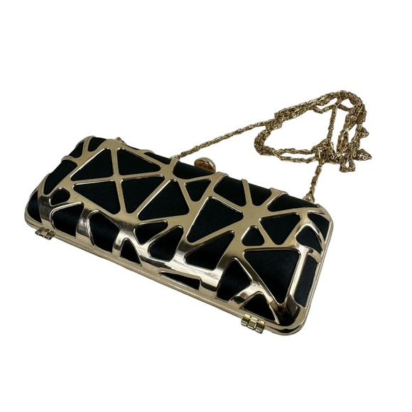 Sephora | Bags | Sephora Black Gold Hard Sided Evening Clutch ...
